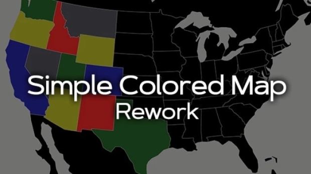 ATS - Simple Colored Map Rework V1.3 | American Truck Simulator | Mods.club