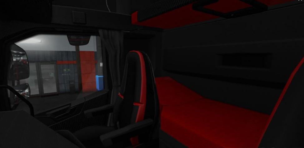 Ets2 Volvo Fh 2012 Black Red Interior With Red Interior Lights 1