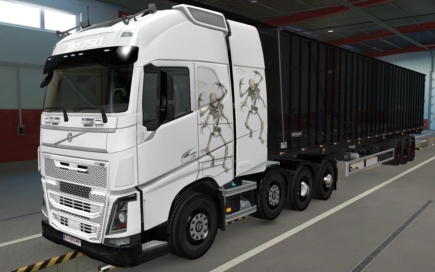 Ets2 Volvo Fh16 2012 8x4 Caveira Skin 1 39 X Euro Truck Simulator