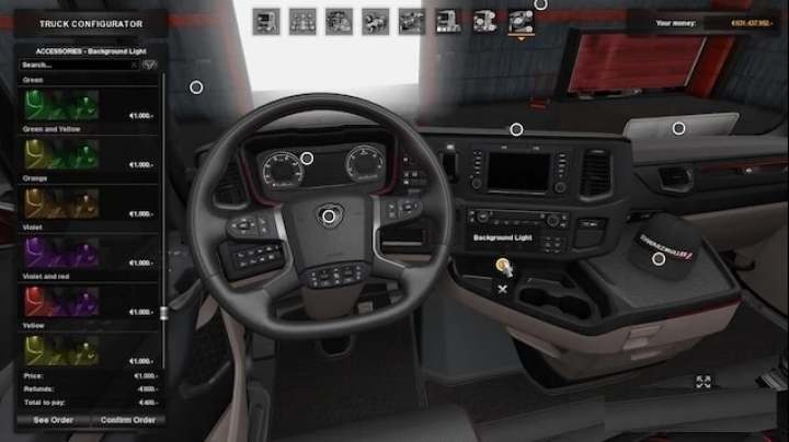 ETS2 - Background Lights & V8 Back Panels for Next Generation Scania R ...